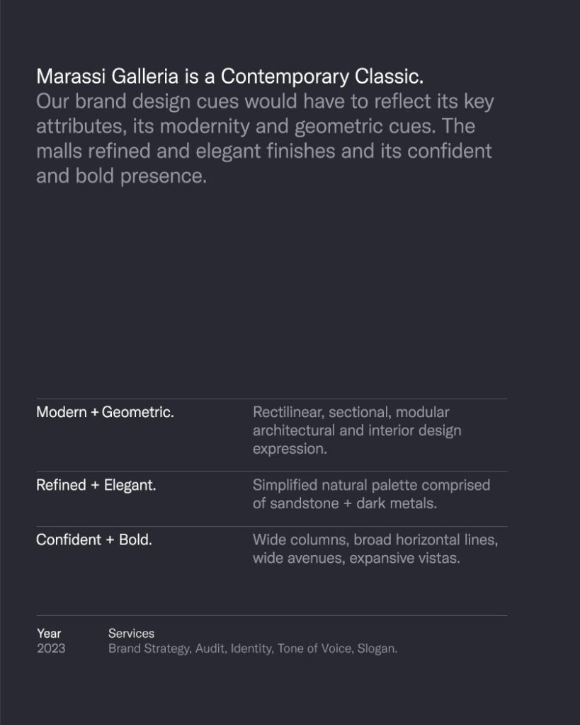 Marassi Galleria. Rebrand - Unisono brand agency